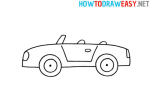 How to Draw a Convertible Car for Kids - How to Draw Easy