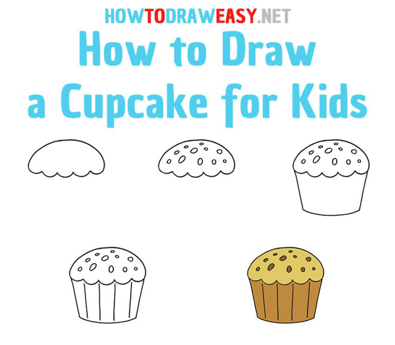How to Draw a Cupcake for Kids - How to Draw Easy