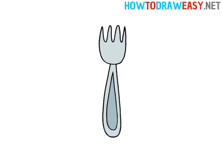 How to Draw a Fork for Kids - How to Draw Easy