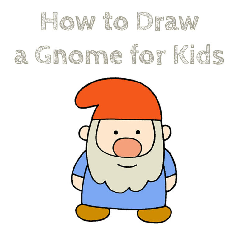How to Draw a Gnome for Kids - How to Draw Easy