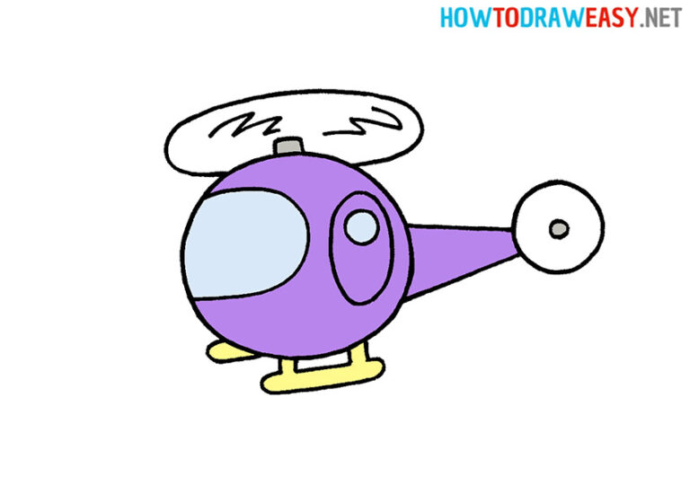 How to Draw a Helicopter for Kids - How to Draw Easy