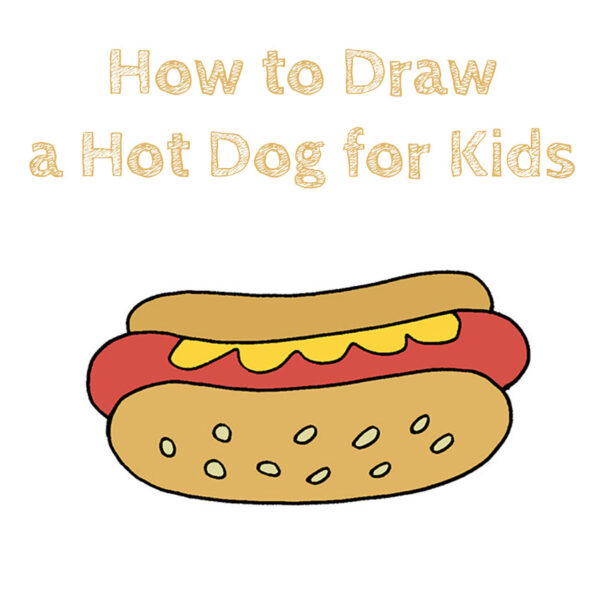 How to Draw a Hot Dog for Kids - How to Draw Easy
