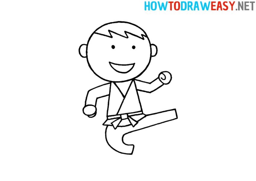 How to Draw a Karate Person - How to Draw Easy