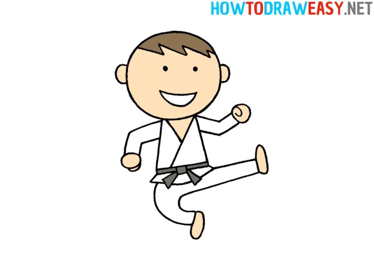 How to Draw a Karate Person - How to Draw Easy