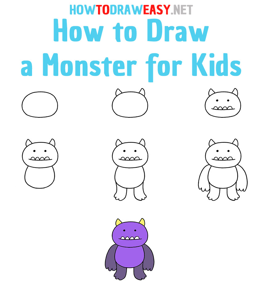 How To Draw A Monster For Kids How To Draw Easy How To Draw A Monster For Kids How To Draw Easy