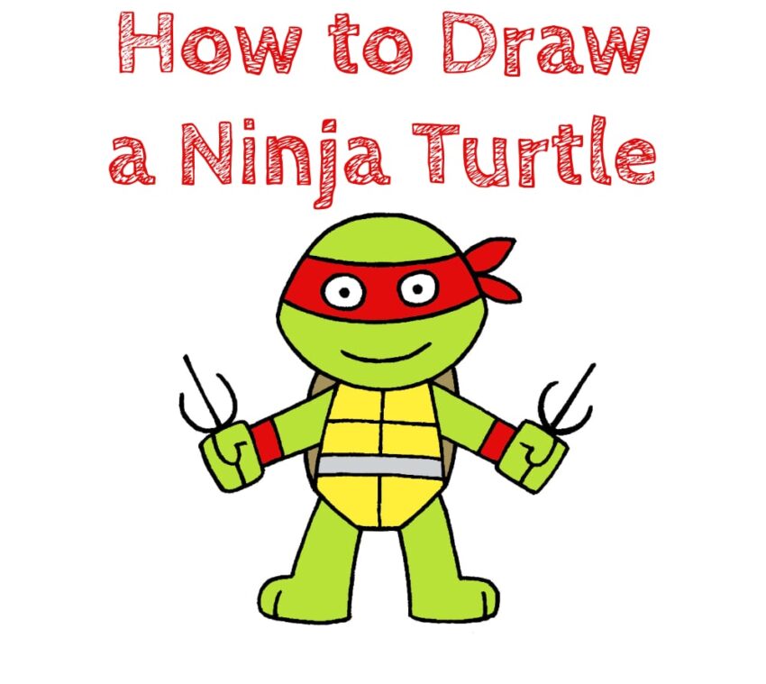 How to Draw a Ninja Turtle for Kids - How to Draw Easy