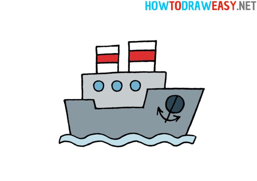How to Draw a Ship for Kids - How to Draw Easy