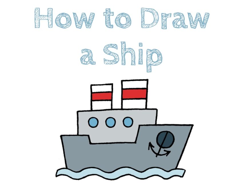 How to Draw a Ship for Kids - How to Draw Easy