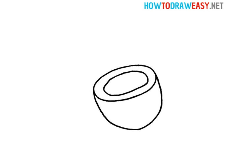 How to Draw a Coconut for Kids - How to Draw Easy