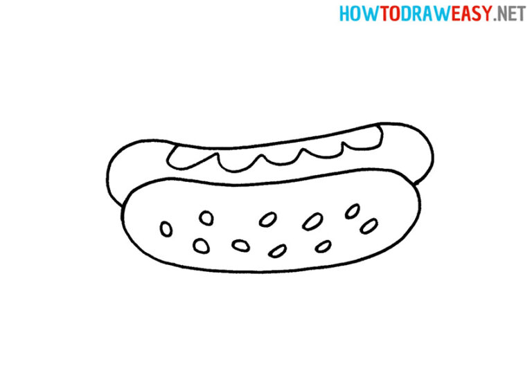 How to Draw a Hot Dog for Kids - How to Draw Easy