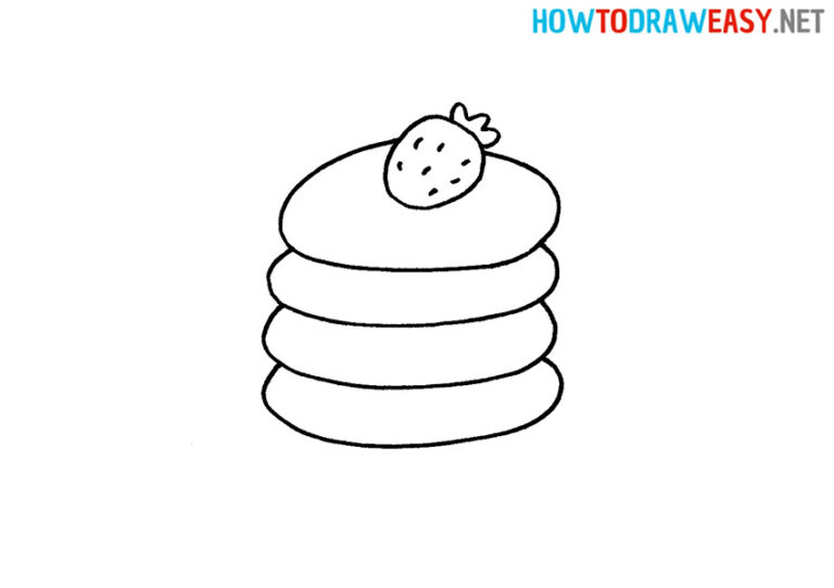 How to Draw Pancakes for Kids - How to Draw Easy