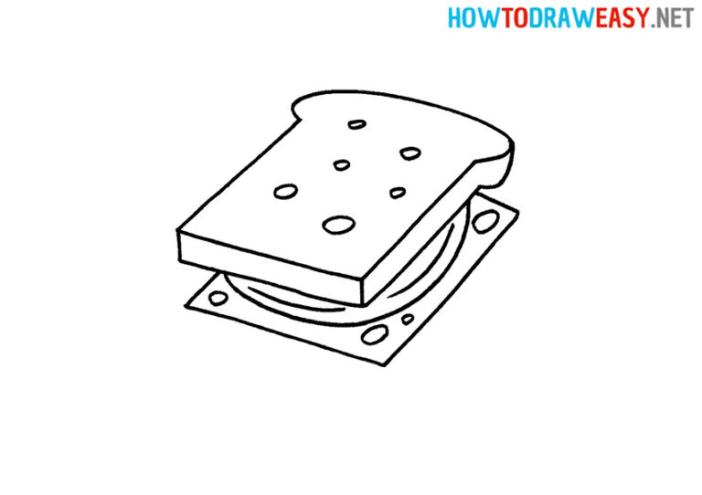How to Draw a Sandwich for Kids - How to Draw Easy