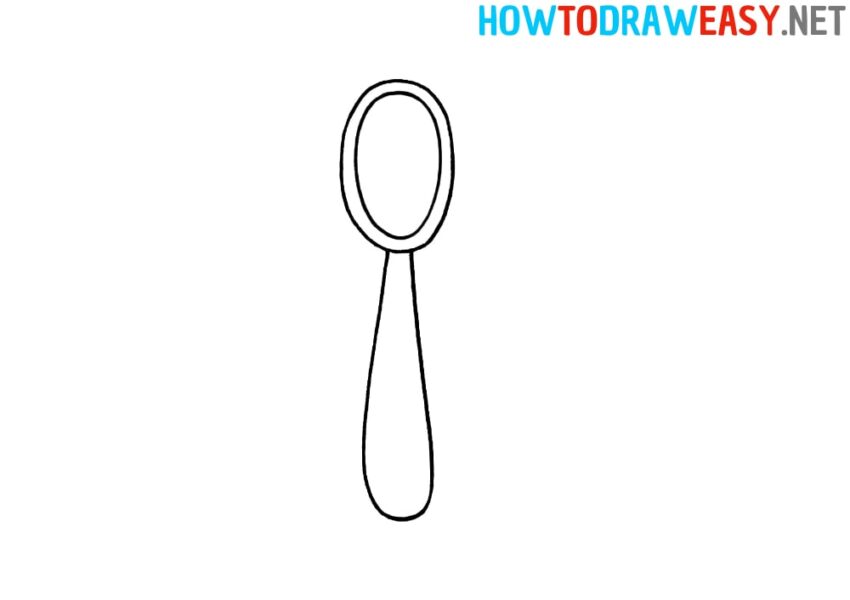 How to Draw a Spoon for Kids - How to Draw Easy
