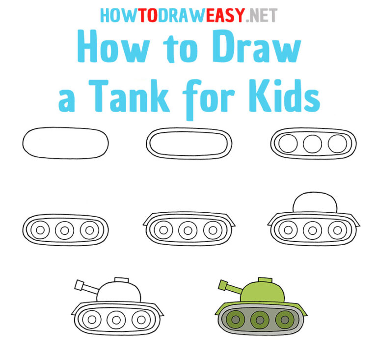 How to Draw a Tank for Kids - How to Draw Easy
