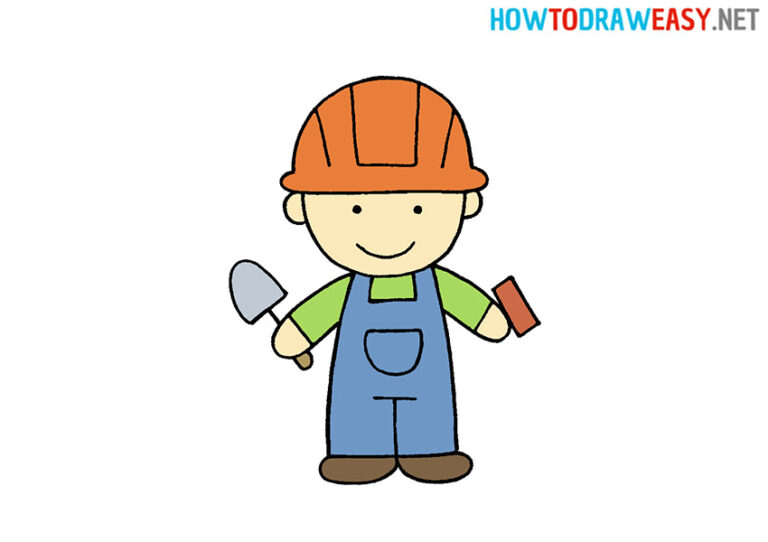 How to Draw a Worker for Kids - How to Draw Easy