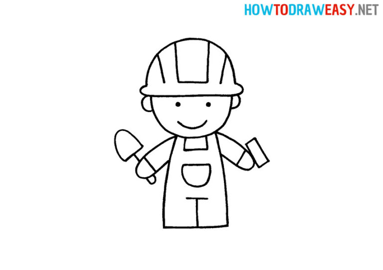 How to Draw a Worker for Kids - How to Draw Easy