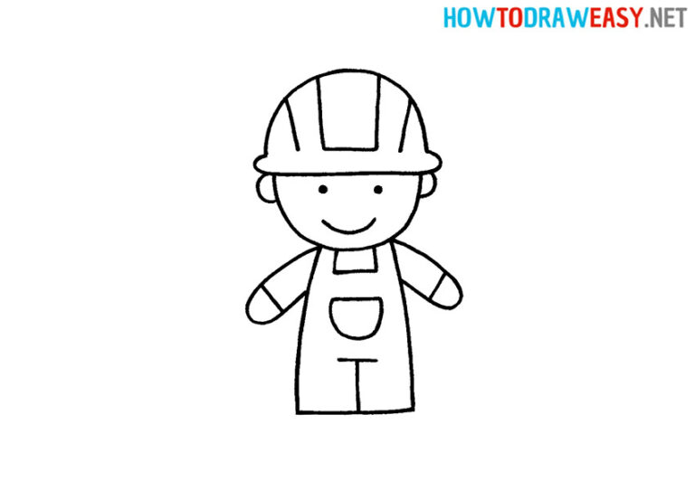 How to Draw a Worker for Kids - How to Draw Easy