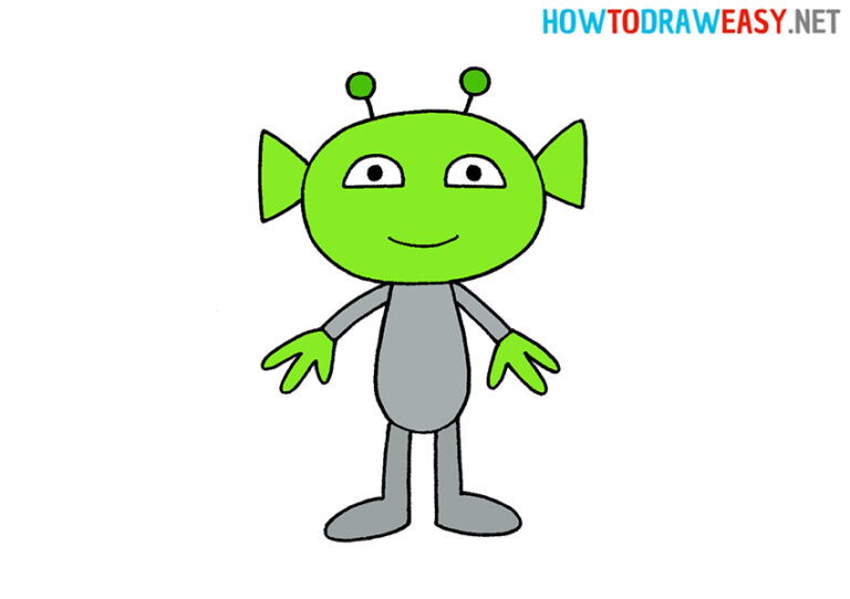 How to Draw an Alien for Kids - How to Draw Easy