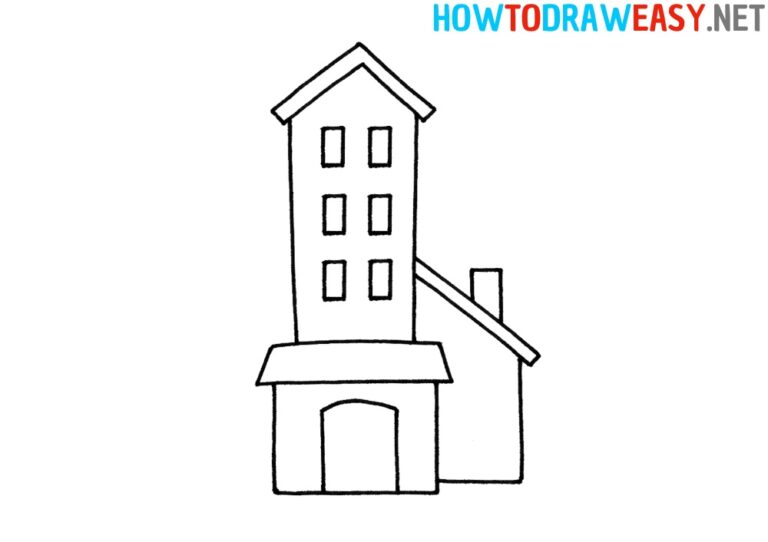 How to Draw an Easy Building for Kids - How to Draw Easy