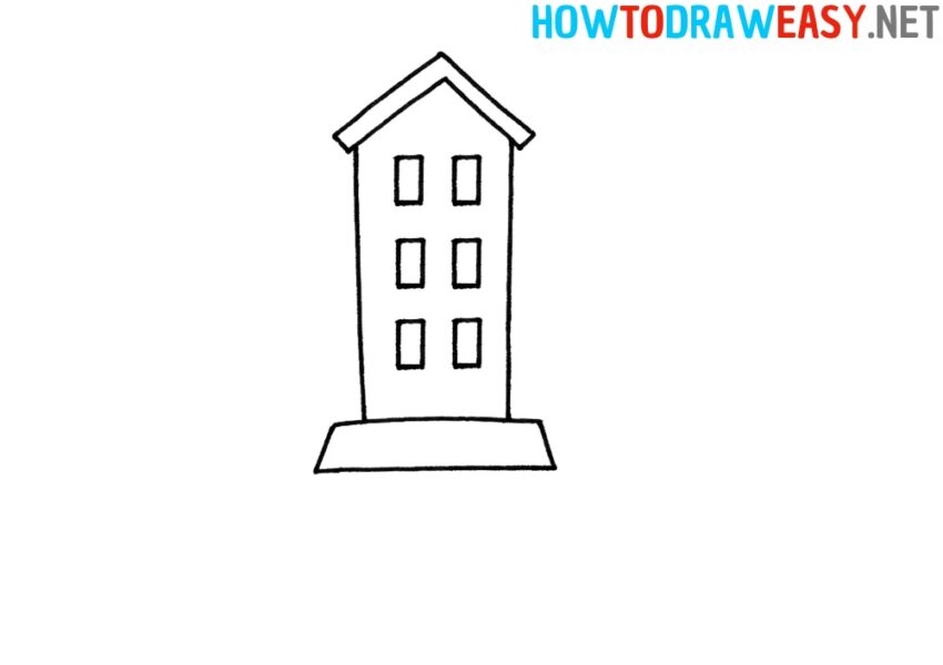 How to Draw an Easy Building for Kids - How to Draw Easy