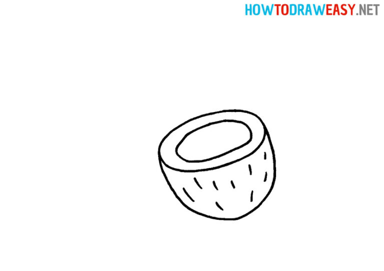 How to Draw a Coconut for Kids - How to Draw Easy