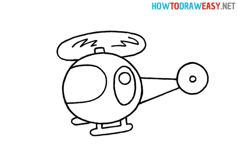 How to Draw a Helicopter for Kids - How to Draw Easy