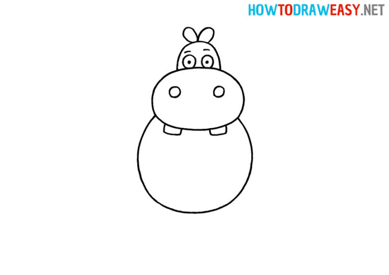 How to Draw a Hippo for Kids - How to Draw Easy
