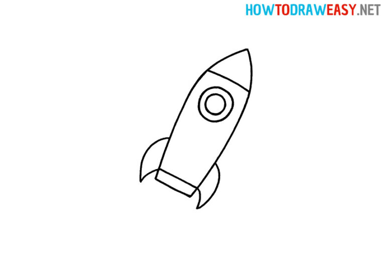 How to Draw a Rocket for Kids - How to Draw Easy