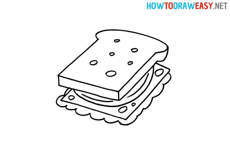 How to Draw a Sandwich for Kids - How to Draw Easy