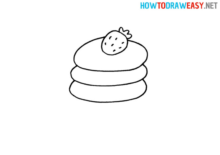 How to Draw a Pancakes for Kids - How to Draw Easy