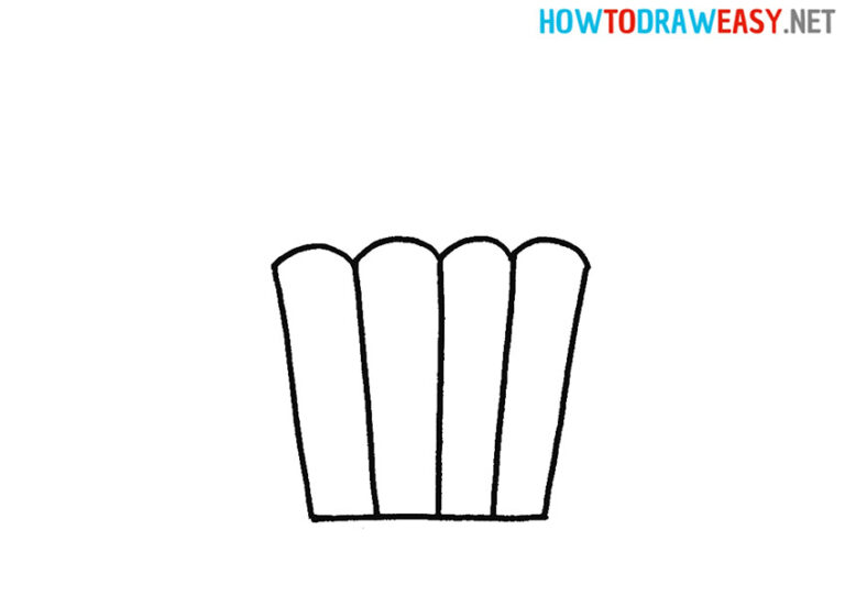 How to Draw Popcorn for Kids - How to Draw Easy