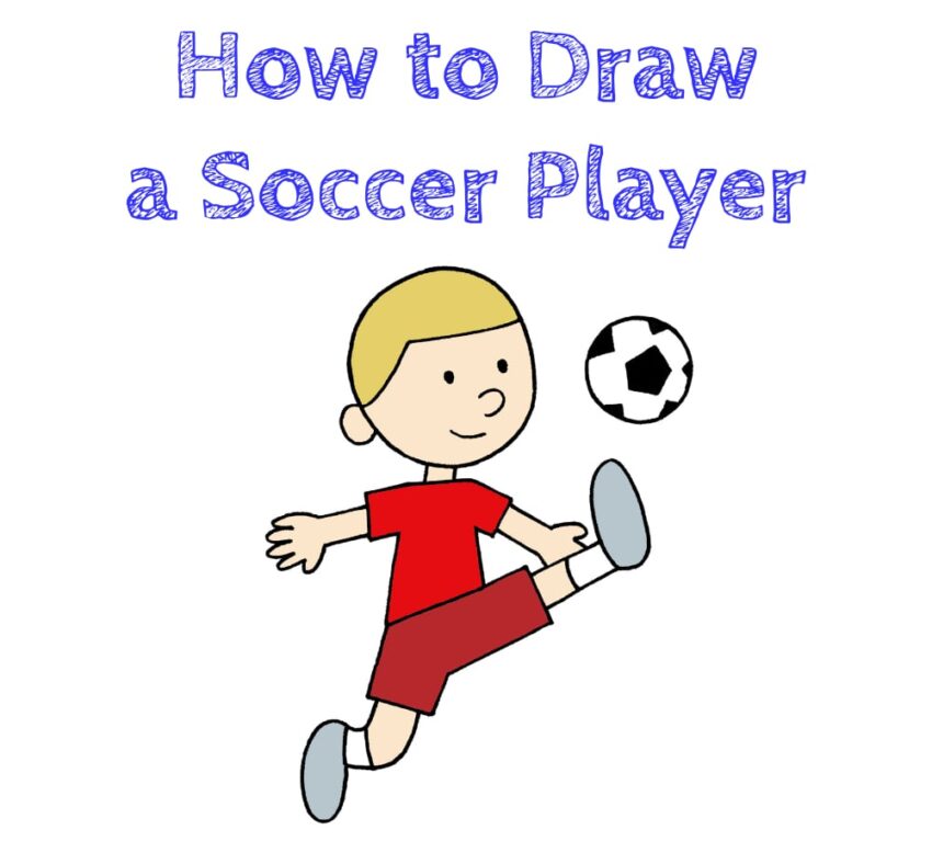 How to Draw a Soccer Player for Kids - How to Draw Easy
