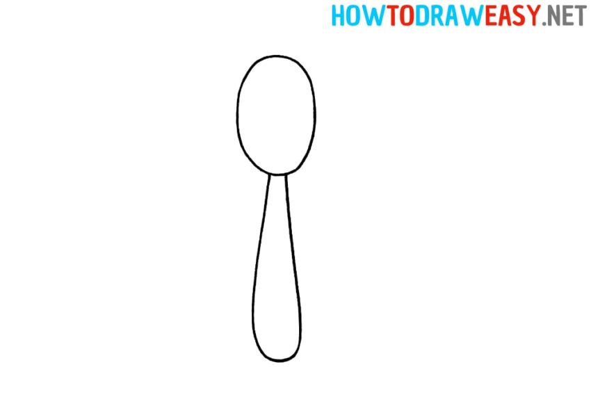 How to Draw a Spoon for Kids - How to Draw Easy