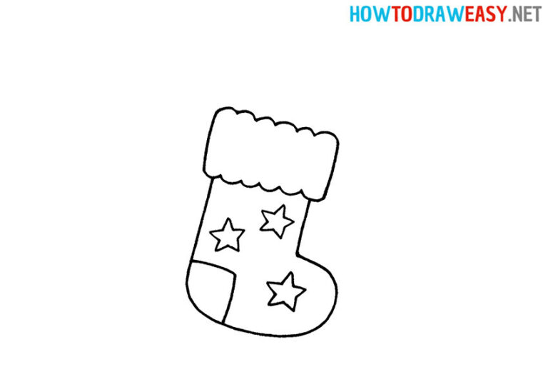 How to Draw a Christmas Stocking for Kids - How to Draw Easy