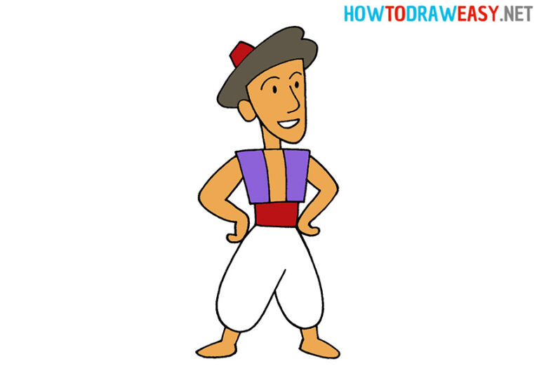 How to Draw Aladdin for Kids - How to Draw Easy