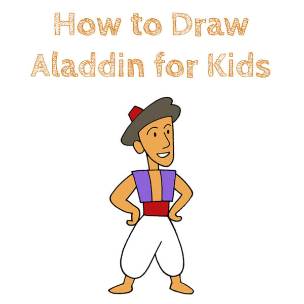 How to Draw Aladdin for Kids - How to Draw Easy