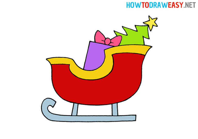 How to Draw Santa's Sleigh for Kids - How to Draw Easy