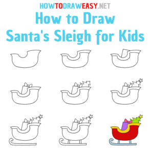 How to Draw Santa's Sleigh for Kids - How to Draw Easy