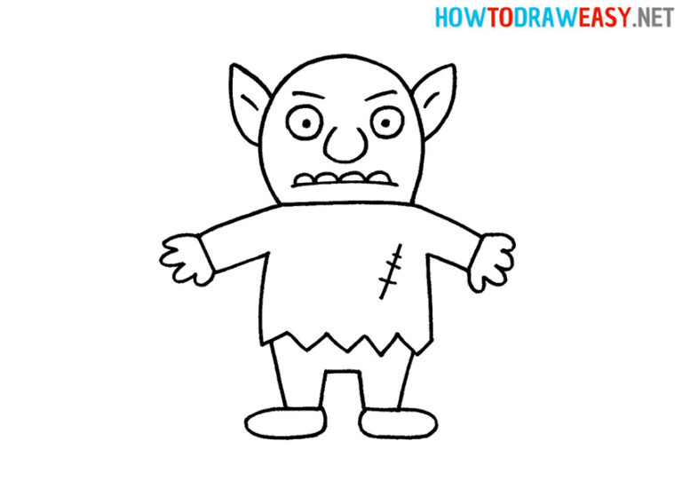 How to Draw a Goblin for Kids - How to Draw Easy