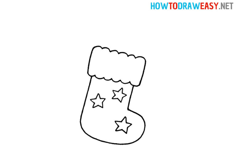 How to Draw a Christmas Stocking for Kids - How to Draw Easy