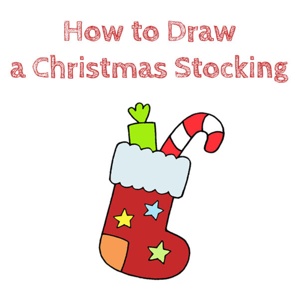 How to Draw a Christmas Stocking for Kids - How to Draw Easy