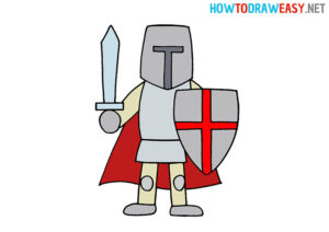 How to Draw a Crusader for Kids - How to Draw Easy