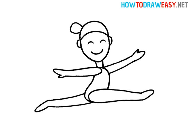 How to Draw a Gymnast for Kids - How to Draw Easy