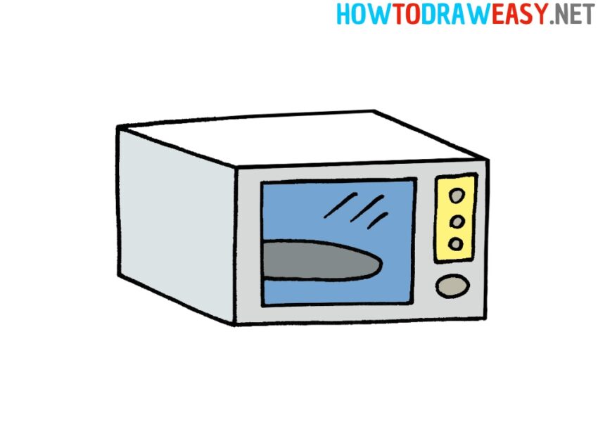 How to Draw a Microwave for Kids - How to Draw Easy