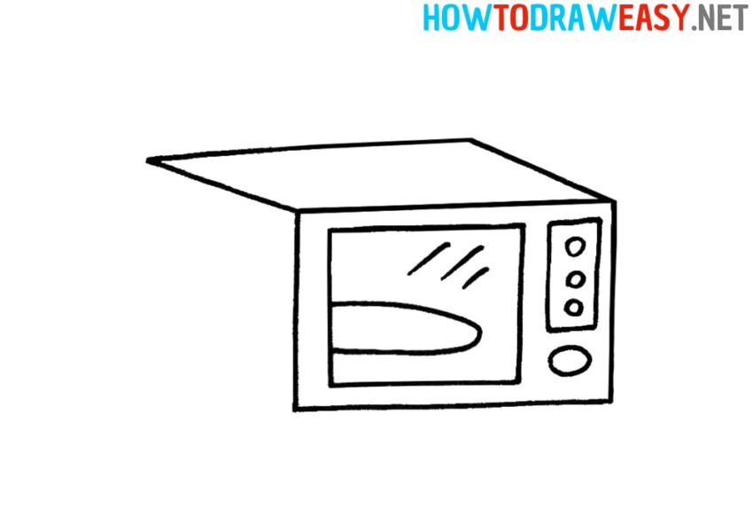 How to Draw a Microwave for Kids - How to Draw Easy