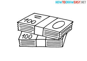 How to Draw a Stack of Money for Kids - How to Draw Easy