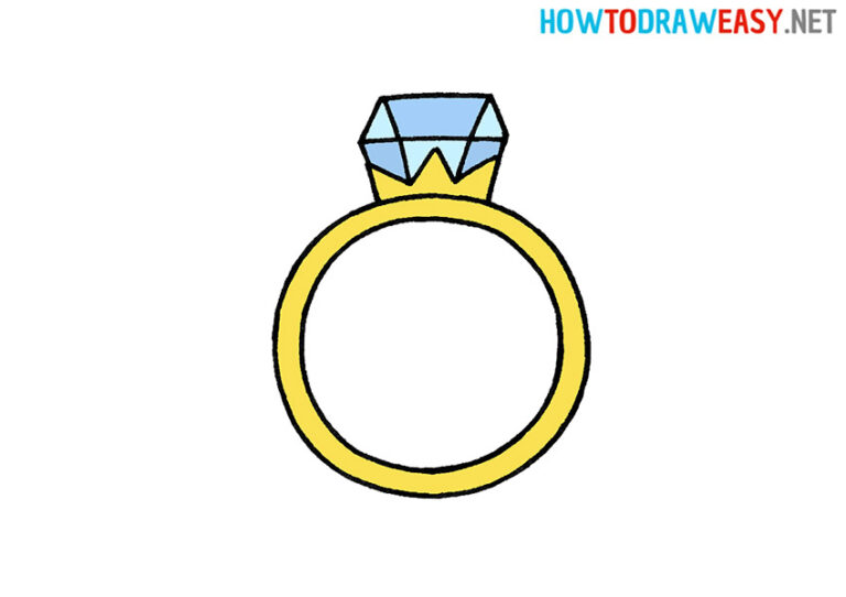 How to Draw a Ring for Kids - How to Draw Easy