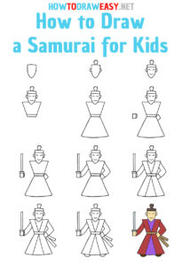 How to Draw a Samurai for Kids - How to Draw Easy