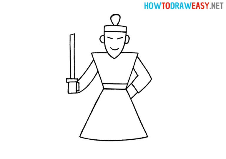 How to Draw a Samurai for Kids - How to Draw Easy