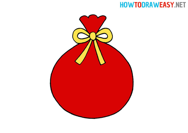 How to Draw a Santa's Bag for Kids - How to Draw Easy